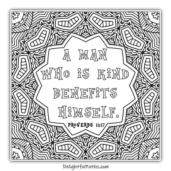 Delightful Paths Adult Bible Coloring Book - Proverbs - Delightful Paths