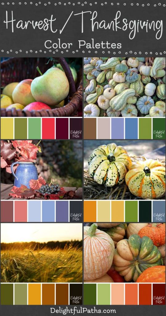 Harvest / Thanksgiving Inspired Color Palettes - Delightful Paths