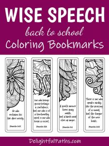 Back to School Printable Coloring Bookmarks - Wisdom from Proverbs ...